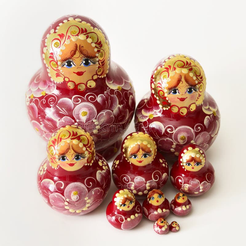 A Group of Russian Wooden Dolls Stock Photo - Image of puppet, cute ...