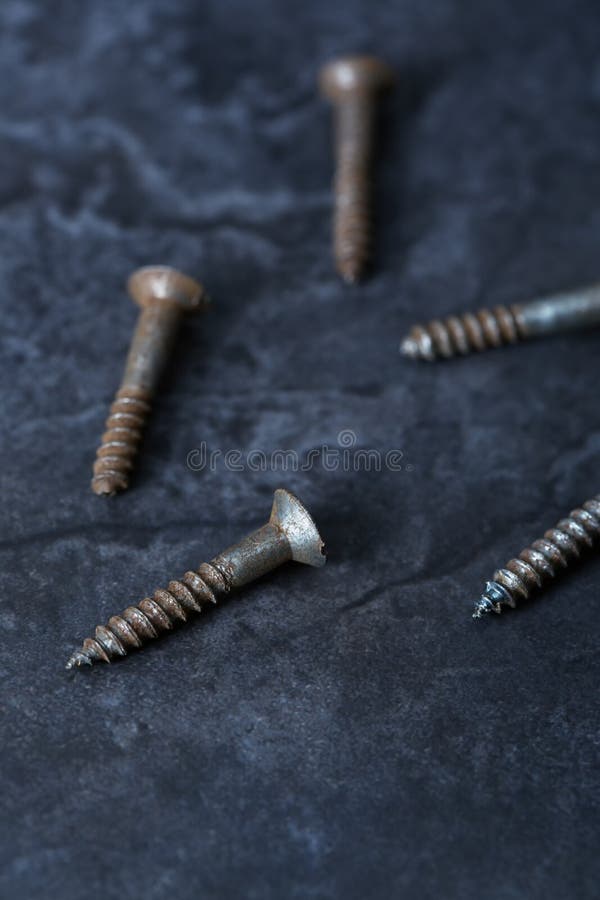 Group of rusty screws stock photo. Image of sharp, corroded - 82276284