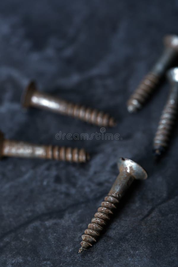 Group of rusty screws stock image. Image of metal, macro - 88354025
