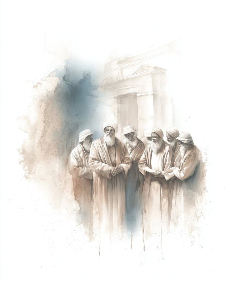 A Group of Sadducees, Biblical Characters. Generative AI. Stock ...