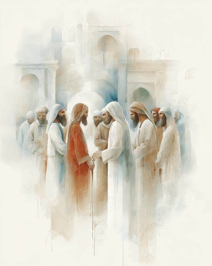 A Group of Sadducees, Biblical Characters. Generative AI. Stock ...