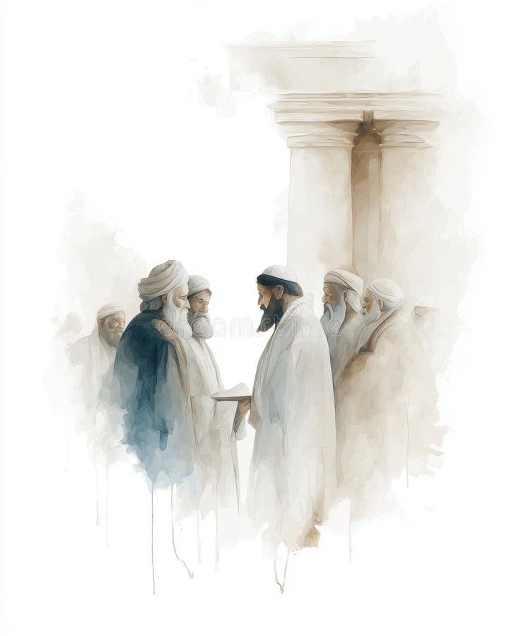A Group of Sadducees, Biblical Characters. Generative AI. Stock ...