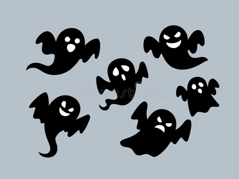 A Group of Scary Ghost. Isolated Vector Illustration Stock Illustration ...