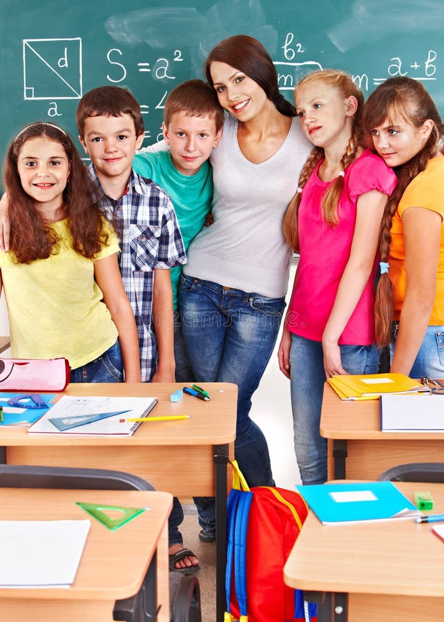 School Child Sitting in Classroom. Stock Photo - Image of caucasian ...