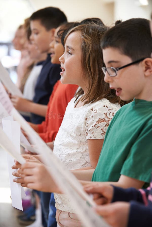 Group of School Children Singing in Choir Together Stock Image - Image ...