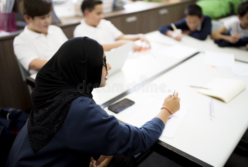 Group of School Friends Learning Classroom Knowledge Stock Photo ...