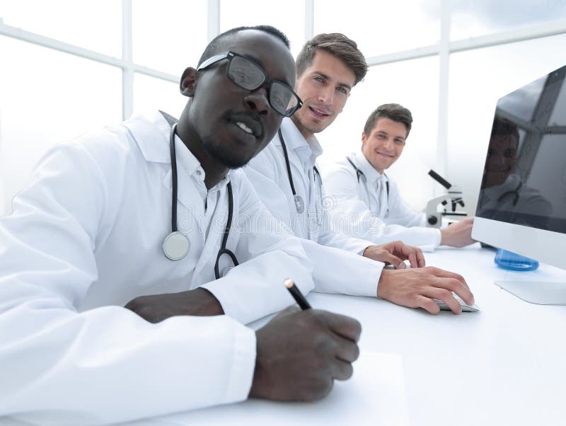 Group of Scientist Working in Modern Lab Stock Photo - Image of ...