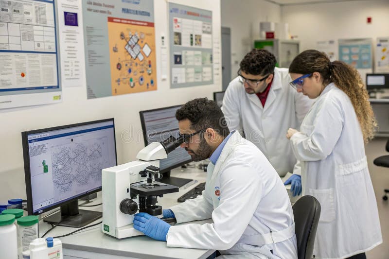 Scientists Analyzing Data AI Generated Stock Illustration ...