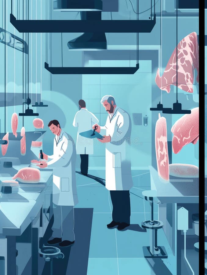 A Group of Scientists in Lab Coats Discussing the Progress of Labgrown ...