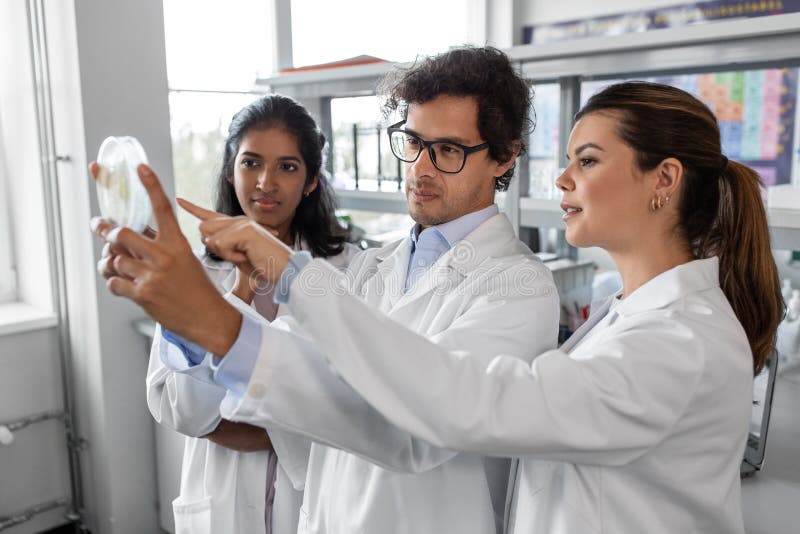 Group of Scientists with Leaf in Laboratory Stock Image - Image of ...