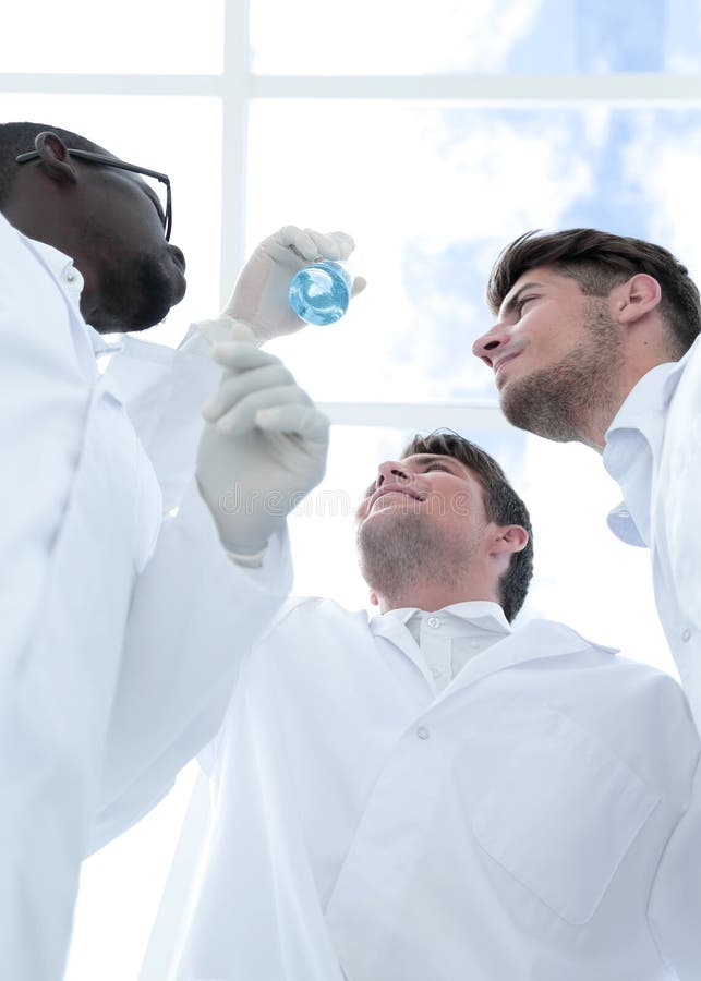 Group of Scientists Looking at the Results of Their Experiment. Stock ...