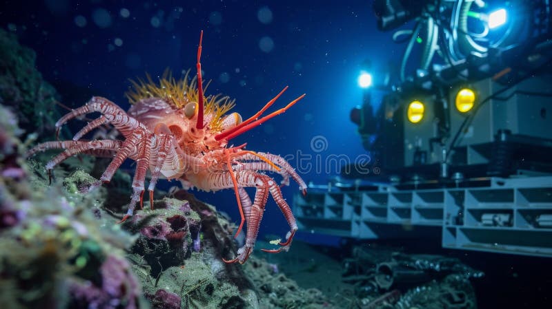 A Group of Scientists in a Mini Submarine are Exploring the Deep Ocean ...