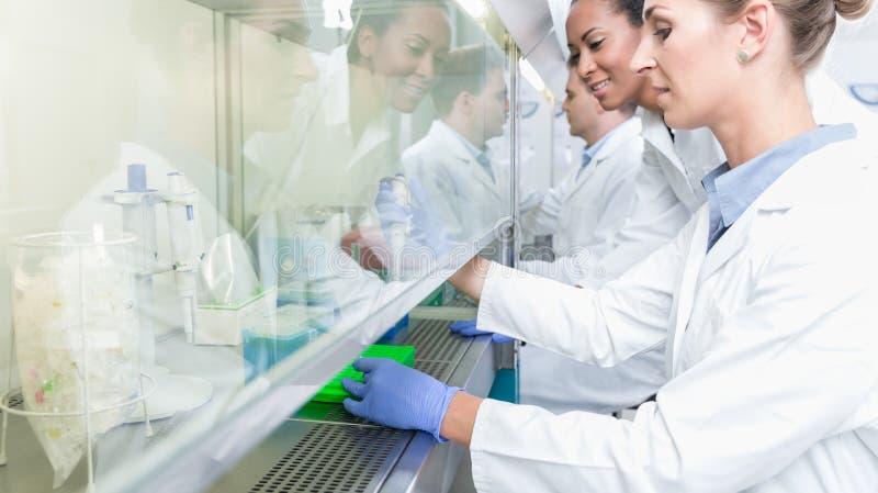 Group of Scientists Working in Research Laboratory Stock Image - Image ...