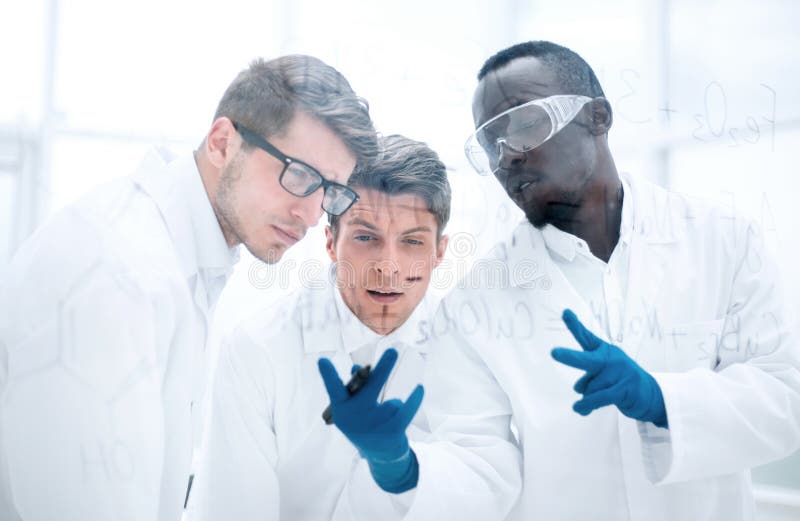 Talking scientists stock photo. Image of chemistry, experiment - 120524946
