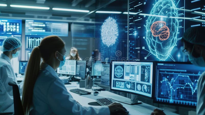 A Group of Scientists are Working on Computers in a Lab AIG41 Stock Photo - Image of monitoring ...