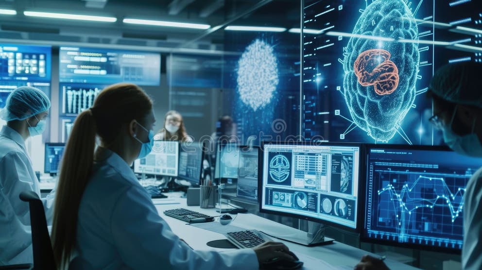 A Group of Scientists are Working on Computers in a Lab AIG41 Stock Photo - Image of monitoring ...