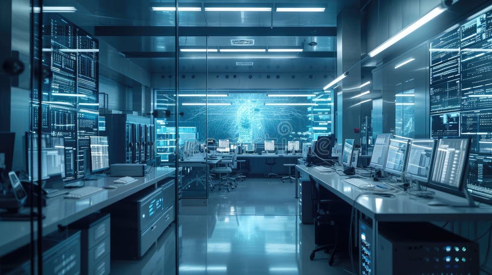 A Group of Scientists are Working on Computers in a Lab AIG41 Stock ...