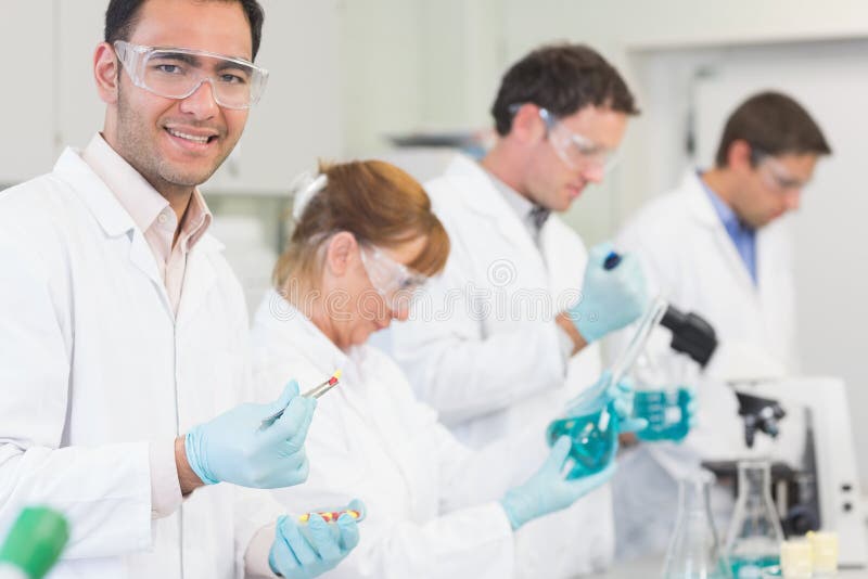 Group of Scientists Working at the Laboratory Stock Image - Image of ...