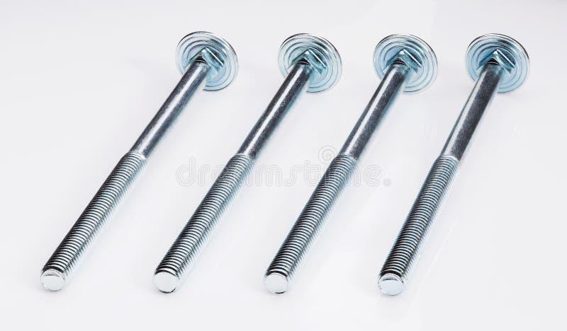 Group of Screw-bolts on White Background. Stock Photo - Image of build ...