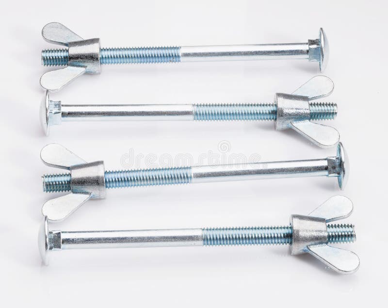 Group of Screw-bolts on White Background. Stock Photo - Image of single ...