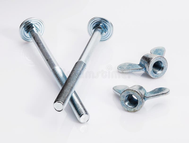 Group of Screw-bolts on White Background. Stock Photo - Image of ...