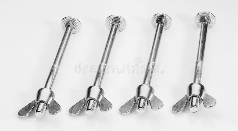 Group of Screw-bolts on White Background. Stock Image - Image of bolt ...