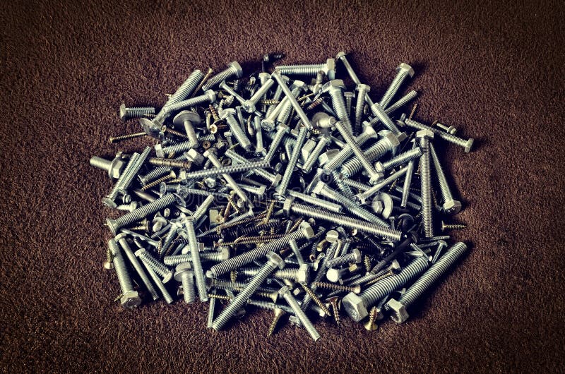 Group of Screws and Wrenches. Stock Image - Image of iron, depth: 55900245