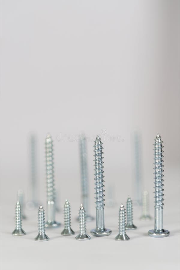 Group of Screws with Plastic Anchors Stock Image - Image of threaded ...