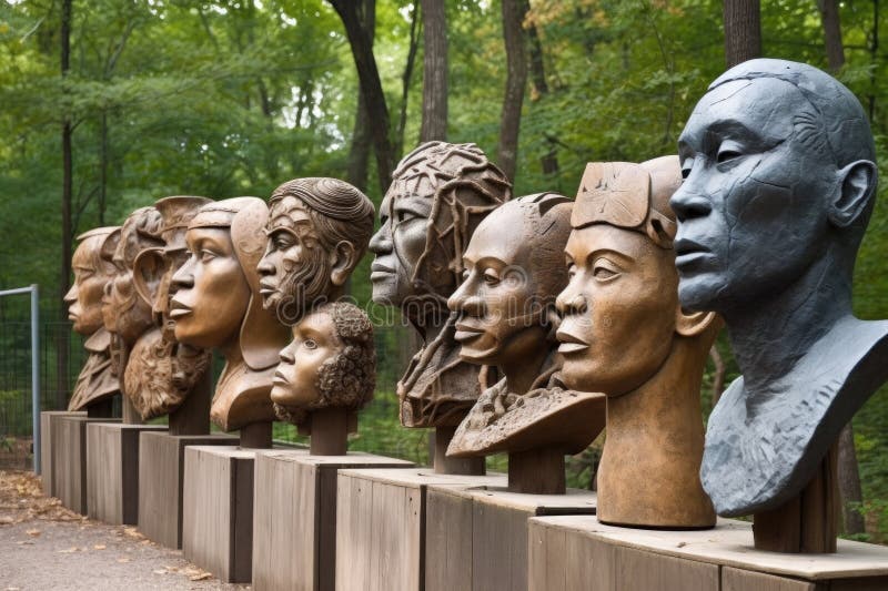 Group of Sculptures, Each One Different and Unique in Its Own Way Stock ...