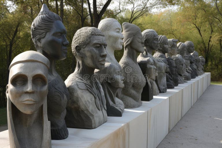 Group of Sculptures, Each One Different and Unique in Its Own Way Stock ...