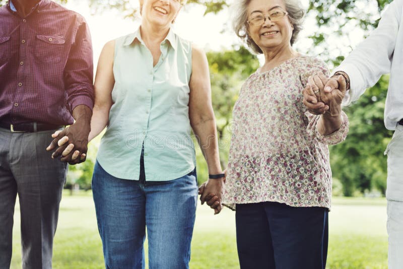Group of Senior Retirement Friends Happiness Concept Stock Photo ...