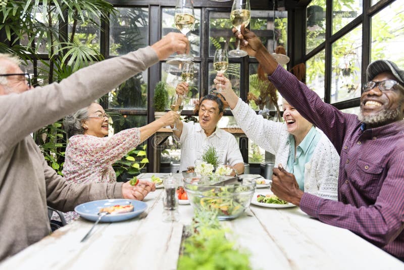Group of Senior Retirement Meet Up Happiness Concept Stock Image ...