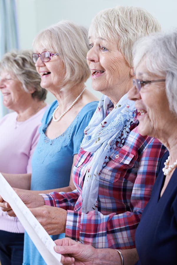 Group of Senior Women Singing in Choir Together Stock Photo - Image of ...