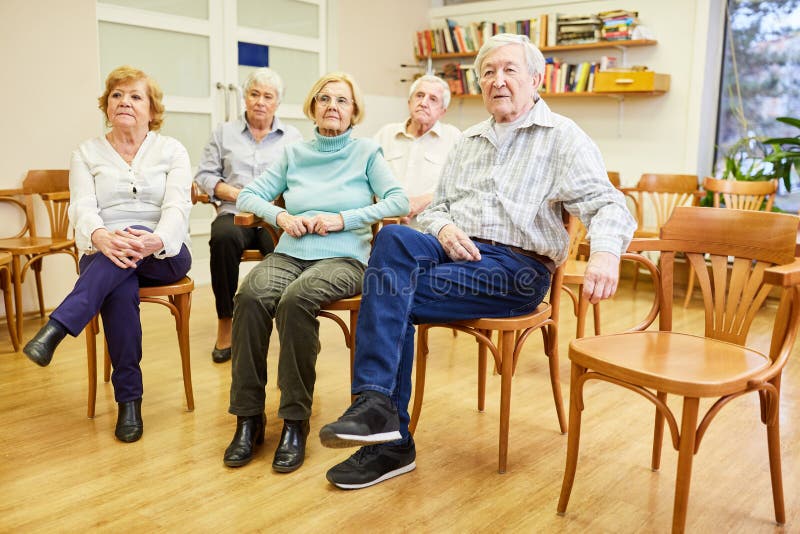 Group of Seniors in the Common Room in the Nursing Home Stock Photo ...