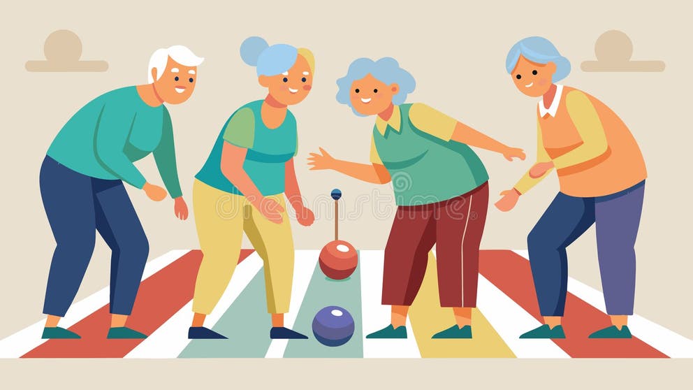 A Group of Seniors Playing a Game of Modified Bowling Using a Lighter ...
