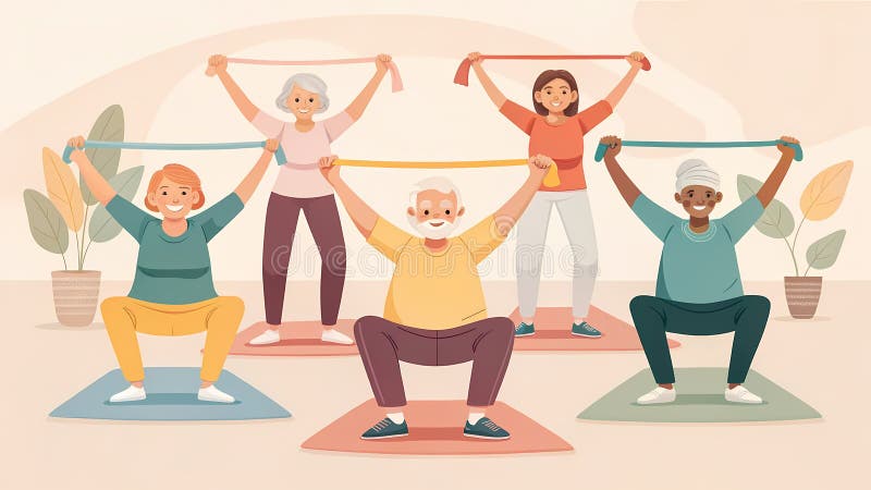 Older Adults Engaging in Strength Training Exercises with Resistance ...