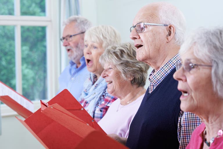 Group of Seniors Singing in Choir Together Stock Image - Image of ...
