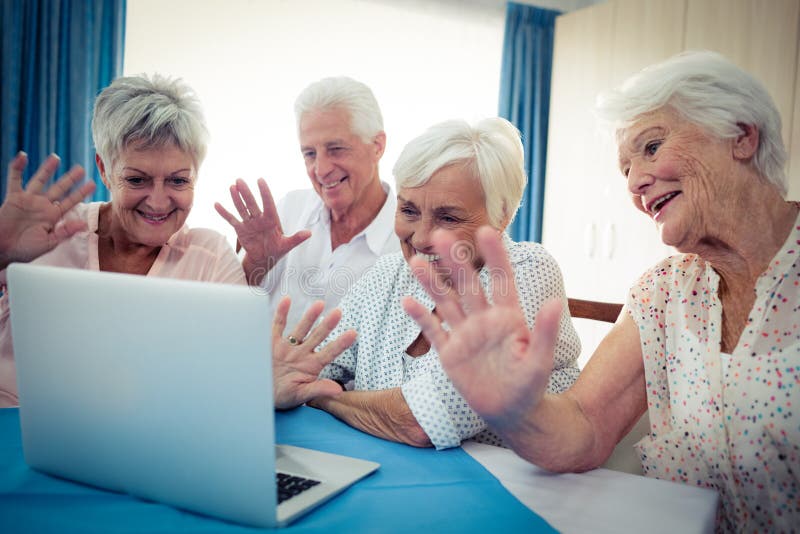 Group of Seniors Using a Computer Stock Image - Image of keyboard ...