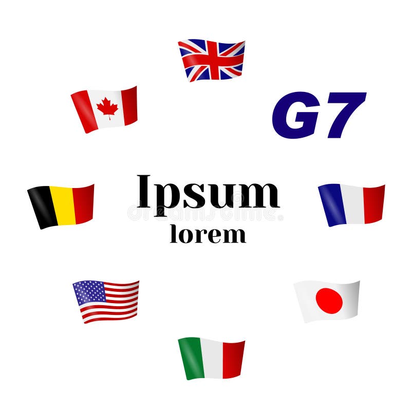 Group of seven. stock vector. Illustration of flag, element - 71982487