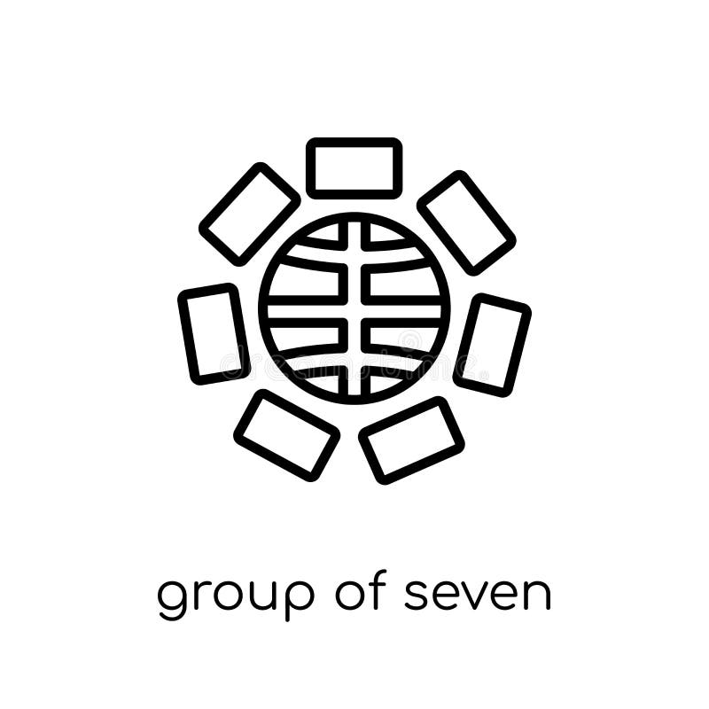 Group of Seven (G7) Icon. Trendy Modern Flat Linear Vector Group Stock ...