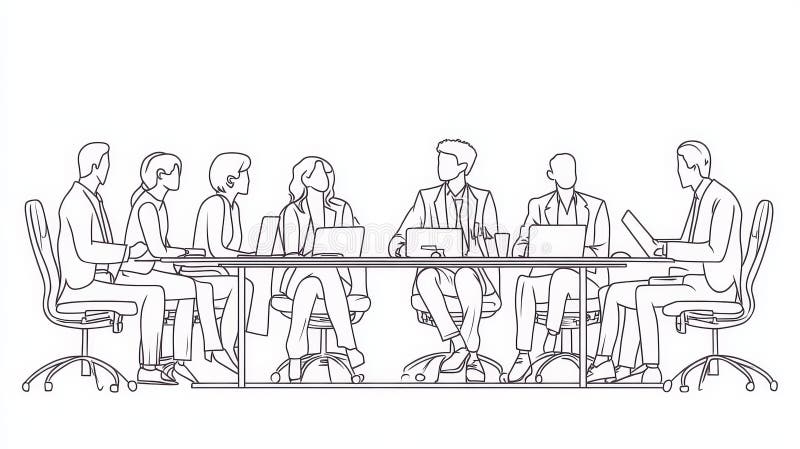 A Group of Seven Professionals are Seated Around a Table Engaged in a ...