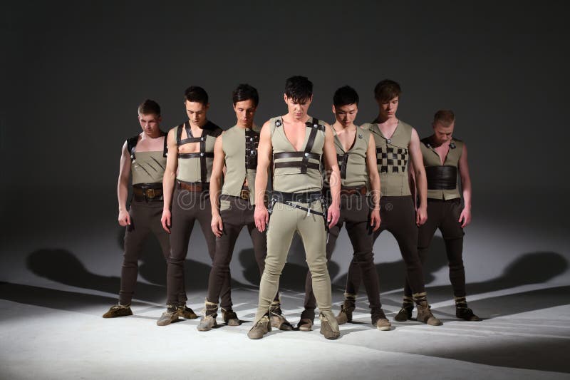 Group of Seven Young Beautiful Men in the Stock Photo - Image of ...
