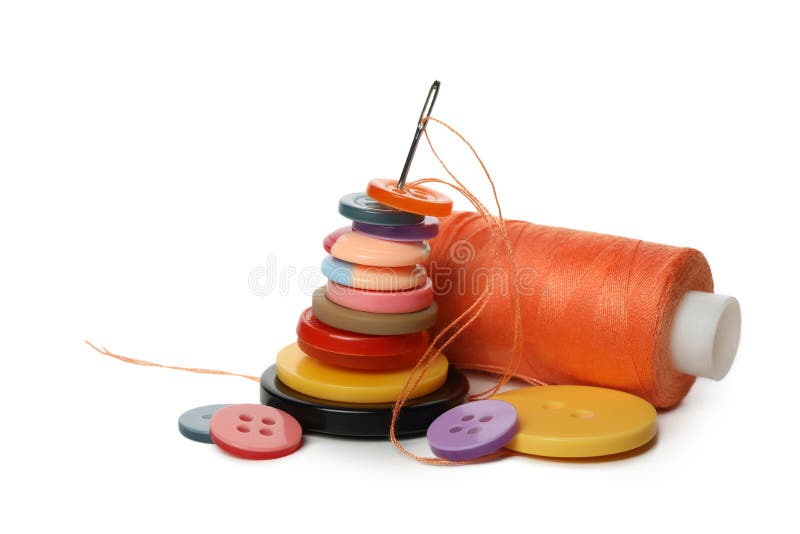 Group of Sewing Supplies Isolated on White Background Stock Image ...