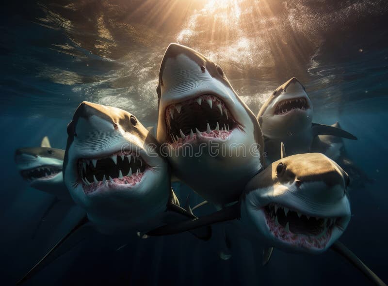 A group of sharks stock image. Image of shark, fish - 289760525