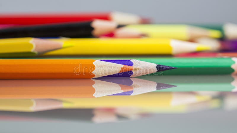 Group of Sharp Colored Pencils Stock Image - Image of pencils, green ...
