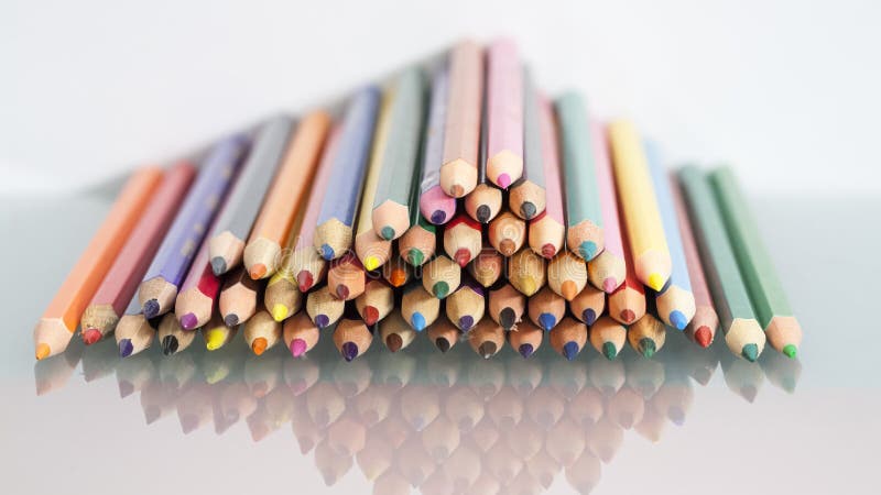Group of Sharp Colored Pencils Stock Photo - Image of instrument ...