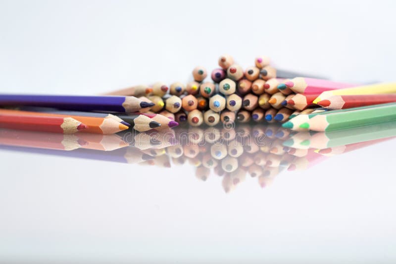 Group of Sharp Colored Pencils Stock Image - Image of sharp, school ...