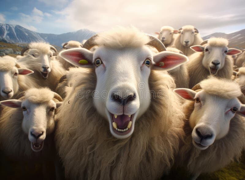 A group of sheep stock image. Image of group, grass - 289749135