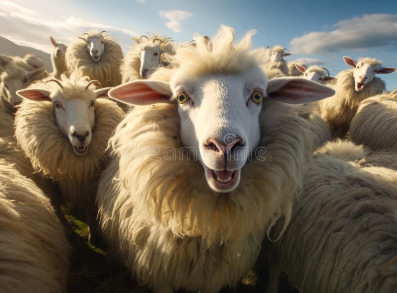 A group of sheep stock image. Image of field, animals - 289752409