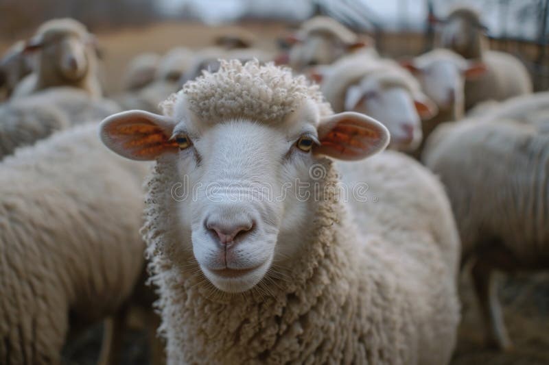 A Group of Sheep Standing Closely Together. Perfect for Illustrating ...